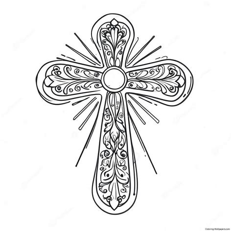 Beautiful Confirmation Cross Coloring Page 55024 43523