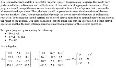 Solved The Programing Language Is C Use Dev C If