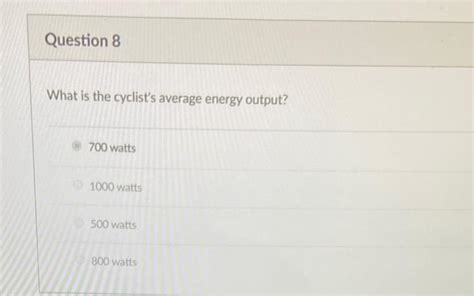 what is the cyclist s average energy output 700