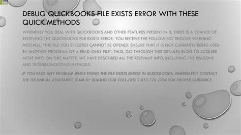 Ppt An Effective Guide To Resolve Quickbooks File Exists Error Powerpoint Presentation Id