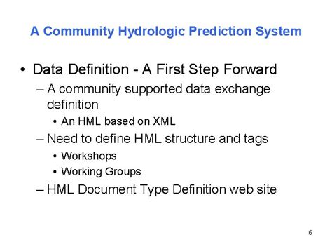 A Community Hydrologic Prediction System Acwi Subcommittee On