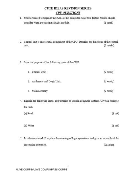 Cpu Questions Pdf