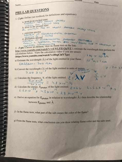 Solved Date Name Pre Lab Questions 1 2 Pts Define See