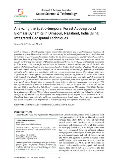 Pdf Analyzing The Spatio Temporal Forest Aboveground Biomass Dynamics In Dimapur Nagaland