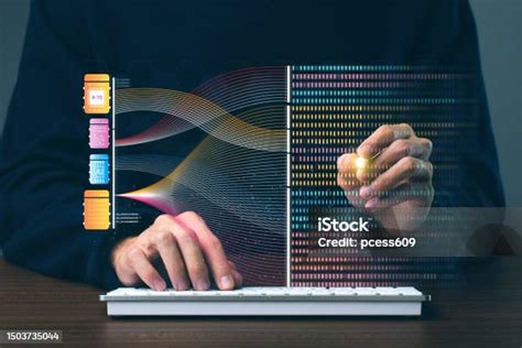 Data Scientists Analyze And Visualize Massive Data On Virtual Screens Using Ai To Process