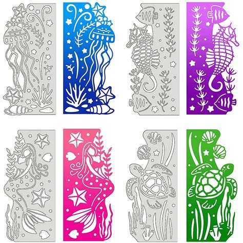 4pcs 금속 해양 생물 커팅 다이 스텐실 거북이 해파리 인어 Diy 스크랩북 앨범 장식 초대 카드 만들기 Aliexpress