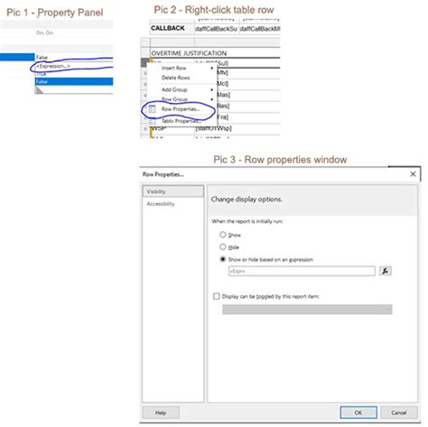 ssrs hide row based on condtion microsoft qanda