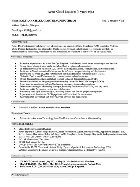azure devops resume updated ba pdf microsoft azure cloud computing