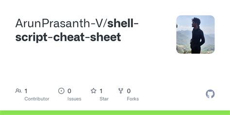 GitHub ArunPrasanth V Shell Script Cheat Sheet