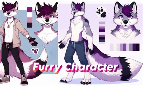 Draw 2d Anime Art Pfp Furry Fursona Ref Sheet Avatar Nsfw Art Style