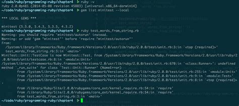 Run Unit Test With Ruby 20 And Minitest 55 Without Gemfile Stack