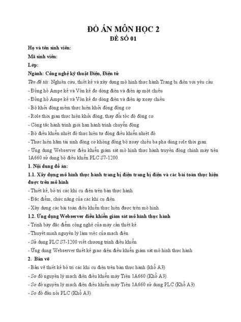 Đề đồ án 2 Pdf
