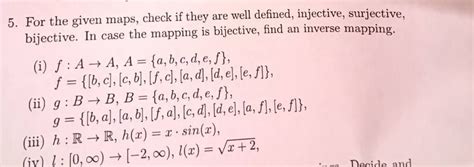 For The Given Maps Check If They Are Well Defined Chegg