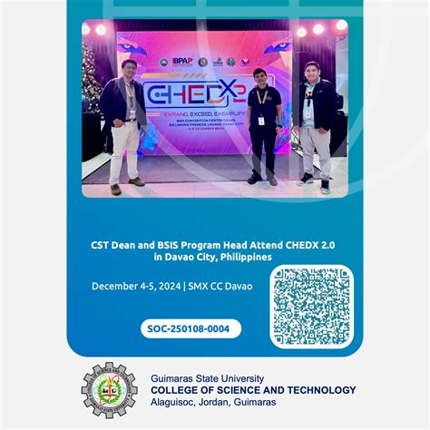 Cst Dean And Bsis Program Head Attend Chedx 20 In Davao City