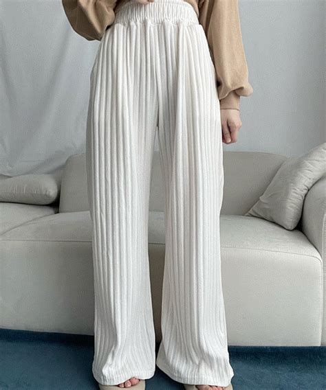 가을바지 와이드팬츠 트레이닝바지 니트팬츠 니트바지 골지 하이웨스트 팬츠 검정바지 에이블리