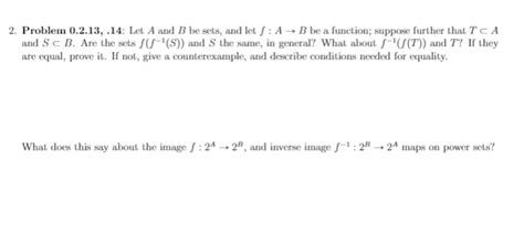 solved 2 problem 0 2 13 14 let a and b be sets and let