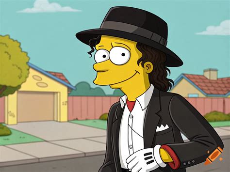 A Yellow Cartoon Character Resembling Michael Jackson In A Black Suit