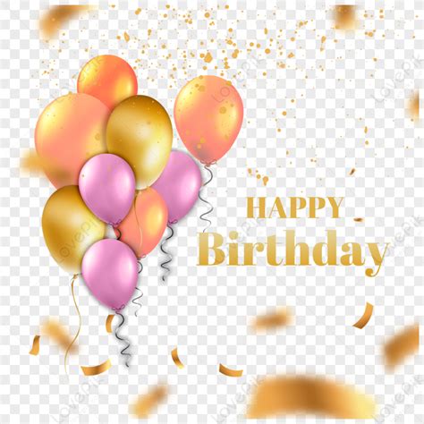 다채로운 풍선 생일 일러스트 파티 화려한 창의성 생일 배너 Png 일러스트 무료 다운로드 Lovepik