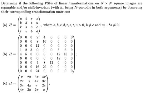 Solved Determine If The Following Psfs Of Linear