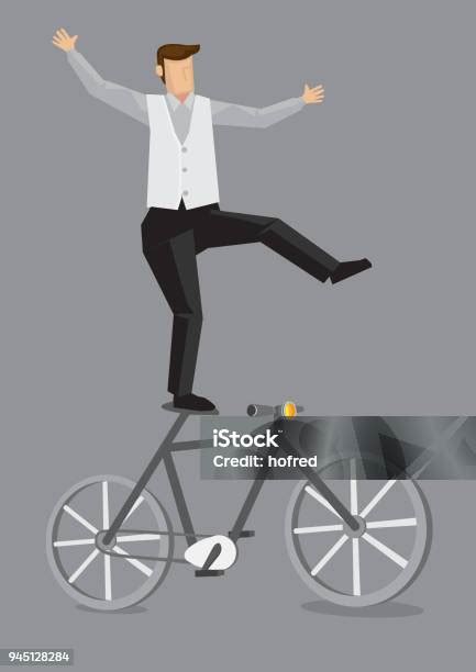 자전거 Acrobat 벡터 만화 일러스트 레이 션 Performing Arts Event에 대한 스톡 벡터 아트 및 기타 이미지 Performing Arts Event