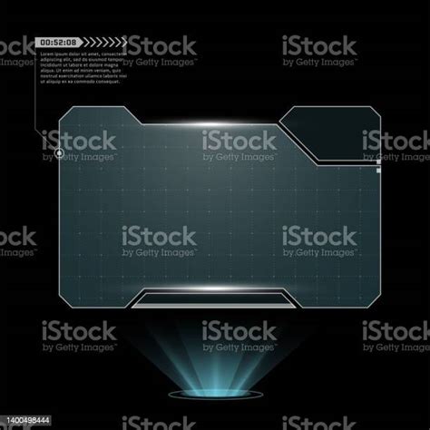 Hud Digital Futuristic User Interface Horizontal Frame Sci Fi High Tech Screen Cyberpunk Game ...