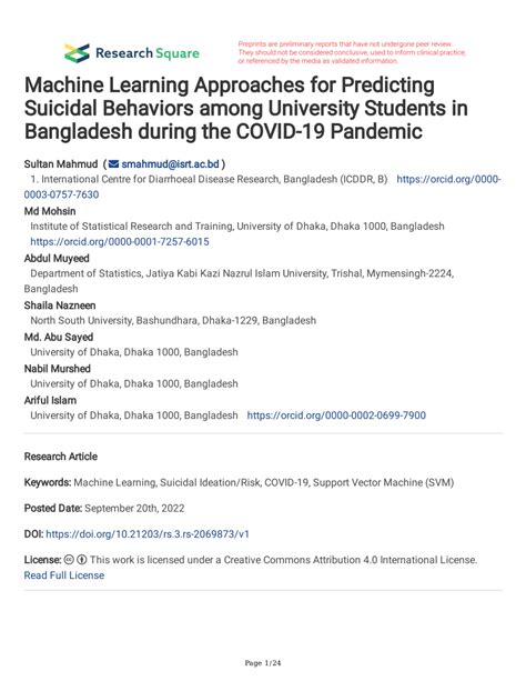 Pdf Machine Learning Approaches For Predicting Suicidal Behaviors