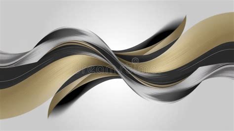 Dynamic Flow Of Metallic Waves Abstract Design Digital Art Modern