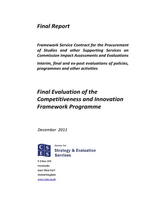 Cip Final Evaluation Final Report En Pdf Evaluation Innovation