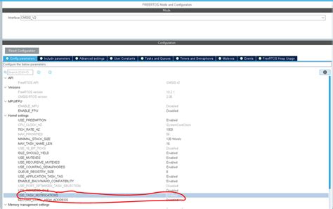 how to implement cmsis rtos v2 task notification stmicroelectronics