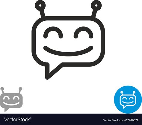 Chatbot Icon Simple Robot Head Picture Royalty Free Vector