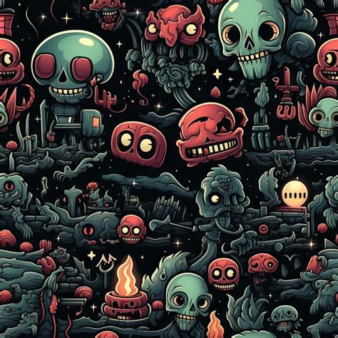 Premium Ai Image A Zombie Pattern Illustration