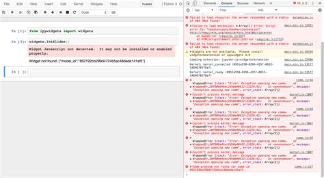 `error Exception Opening New Comm` And `comm Promise Not Found For Comm Id