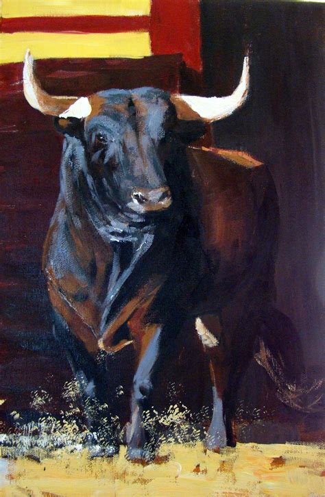 Pintura De Un Toro Con Cuernos Toro Tatuaje Dibujos De Toros Arte