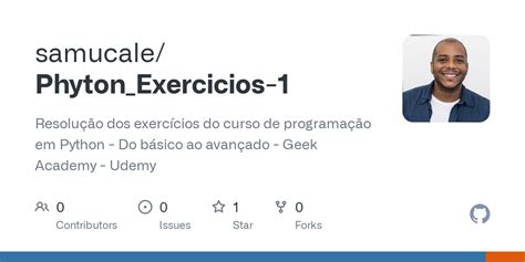 GitHub samucale Phyton Exercicios Resolução dos exercícios do curso de programação em