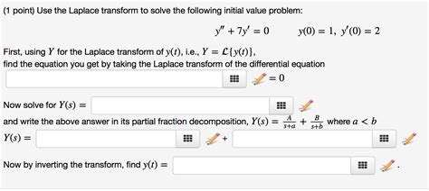 Solved Use The Laplace Transform To Solve The Following