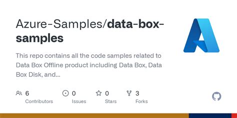 Github Azure Samplesdata Box Samples This Repo Contains All The
