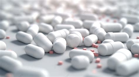 3d Illustration Of A Pile Of Antibiotic Capsules In White Background