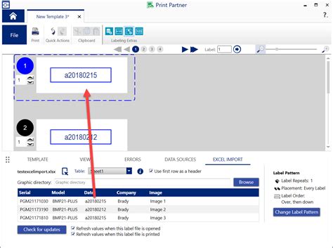 Print Partner Import Microsoft Excel Data Brady Support