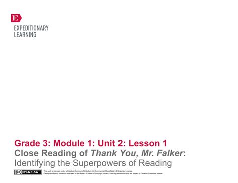 Pdf Grade 3 Module 1 Unit 2 Lesson 1 Close Reading Of Thank