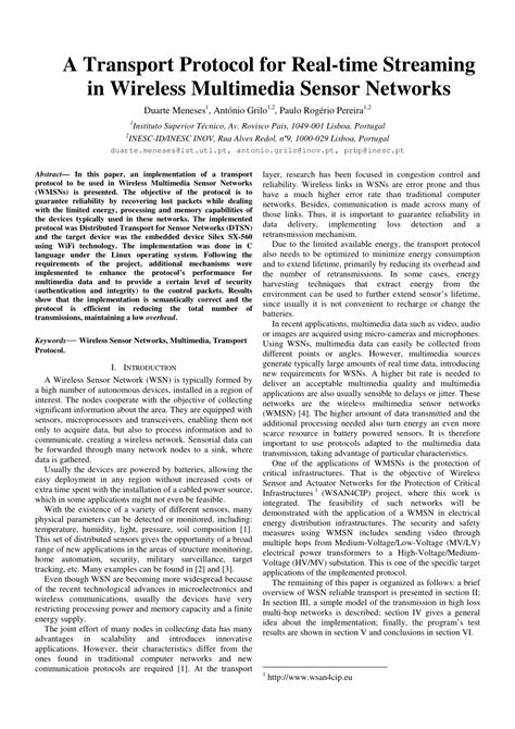 Pdf A Transport Protocol For Real Time Streaming In Wireless Multimedia Sensor Networks