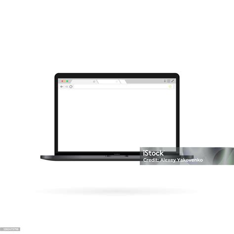화면에 노트북과 인터넷 브라우저 창을 엽니다 웹 페이지입니다 격리된 흰색 배경의 벡터입니다 Eps 10 0명에 대한 스톡 벡터
