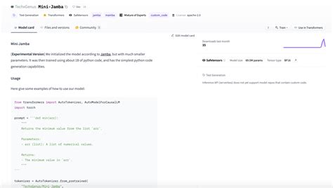 Meet Mini Jamba A M Parameter Scaled Down Version Of Jamba For Testing And Has The Simplest