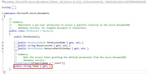 Azure Token In Permissions Dissapears Using Documentdb And Xamarin