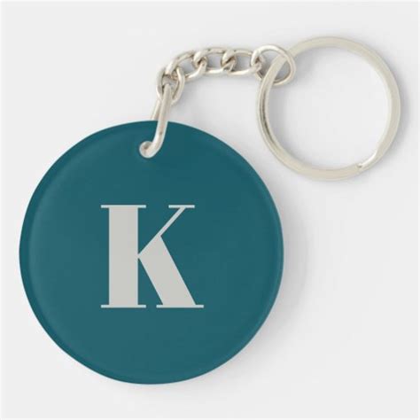 Initial Letter Teal Monogram Modern Stylish Cool Keychain Zazzle Initial Letter Teal Monogram Modern Stylish Cool Keychain Zazzle