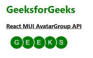 React MUI AvatarGroup API GeeksforGeeks