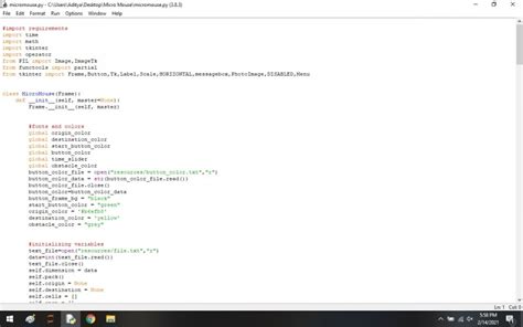 Python Program To Micro Mouse GUI App Using The Python Tkinter Kashipara