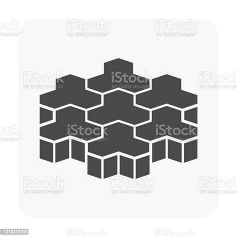 콘크리트 패버 블록 포장 바닥 또는 벽돌 벡터 아이콘 디자인 삼각 체 패턴을 만들 수 있습니다 포장용 석재에 대한 스톡 벡터