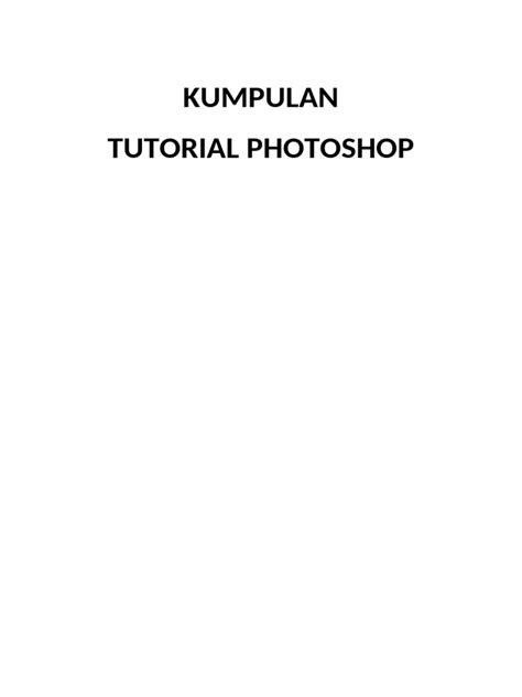 Kumpulan Tutorial Photoshop Pdf