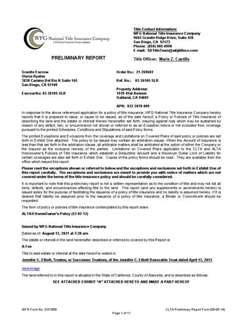 Preliminary Title Report Pdf Insurance Title Insurance
