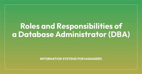 Roles And Responsibilities Of A Database Administrator Dba • Slm Self Learning Material For Mba